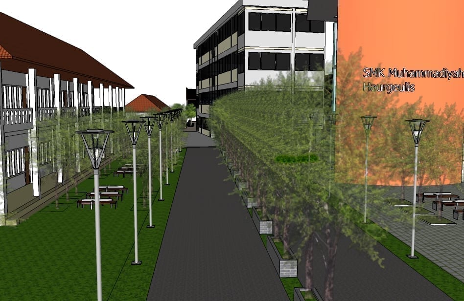 Home Perspektif Koridor Tampak Bangunan Eksisting Kelas